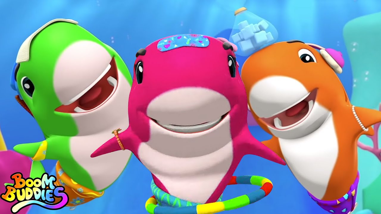 Five Little Baby Sharks, Animal Song and Children Rhyme by Boom Buddies ...