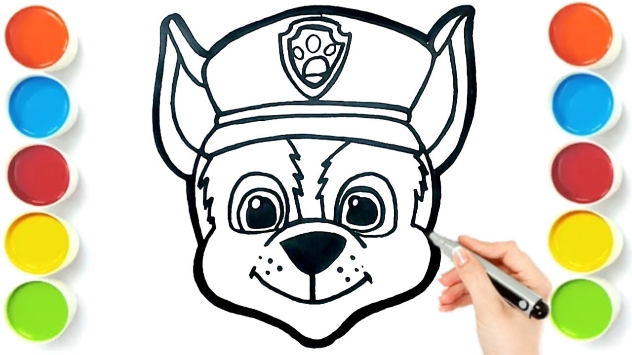 How to draw Chase | Paw Patrol - Eady Step by Step Drawing Tutorial For ...