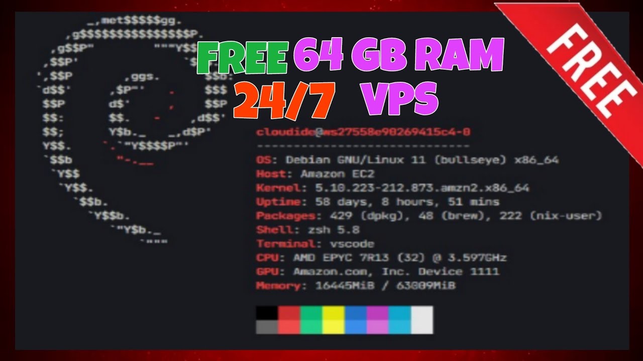 Free 64 GB Ram VPS 24/7 - YouTube