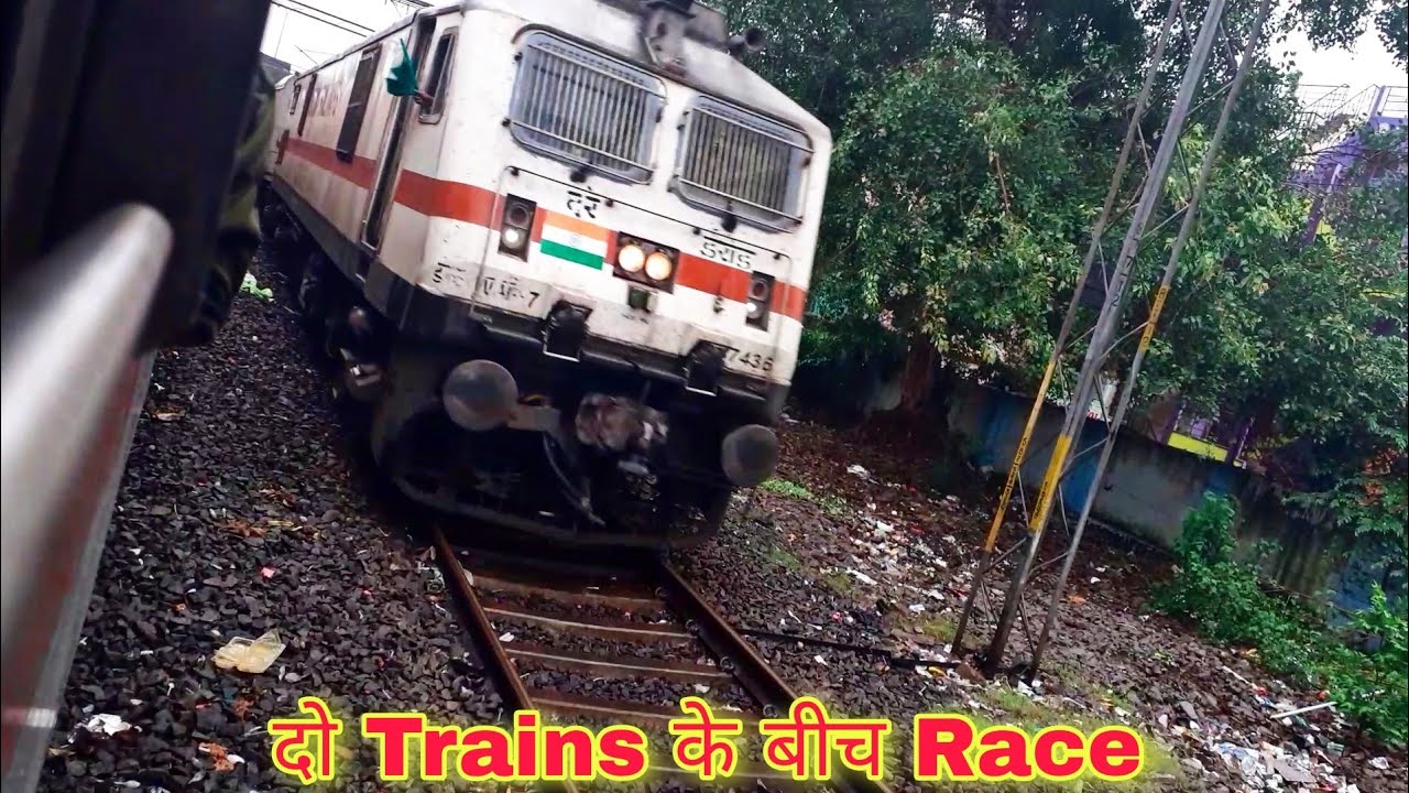 Train Race | Train Crosses at 100 kmph 😱 - YouTube