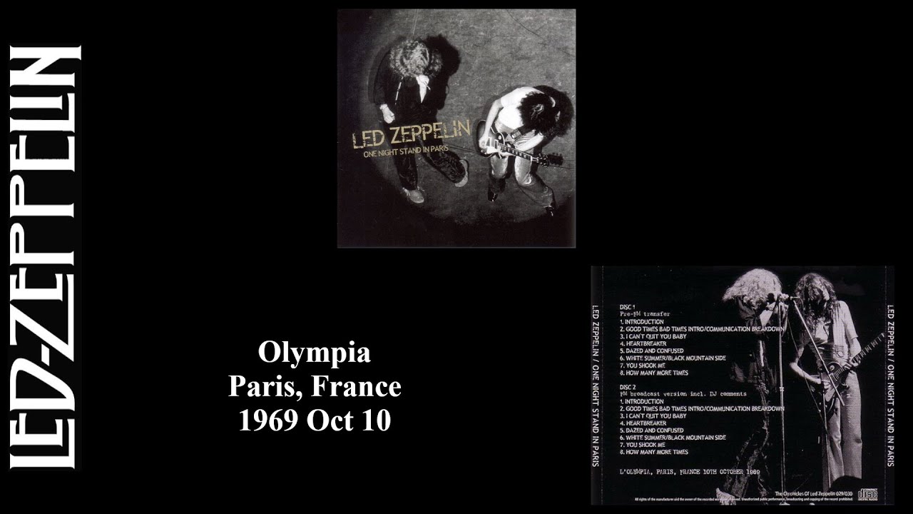 Led Zeppelin - 1969 Oct 10 - Olympia - Paris, France (SBD) - YouTube