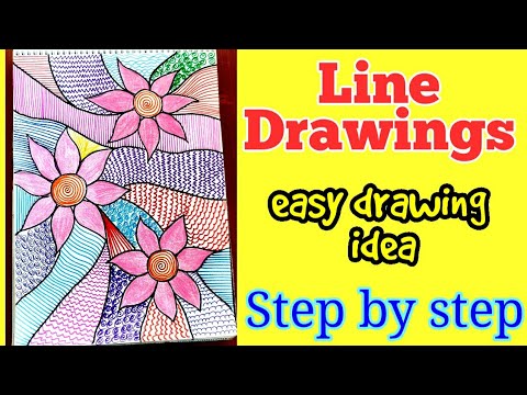 Easy Line Drawing//step by step//simple design - YouTube