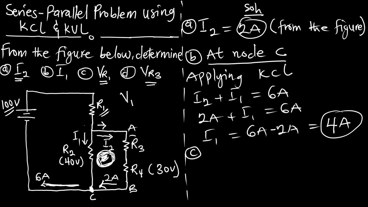 Ep 15: Problem and Solution on Series-Parallel circuit using KCL & KVL - YouTube
