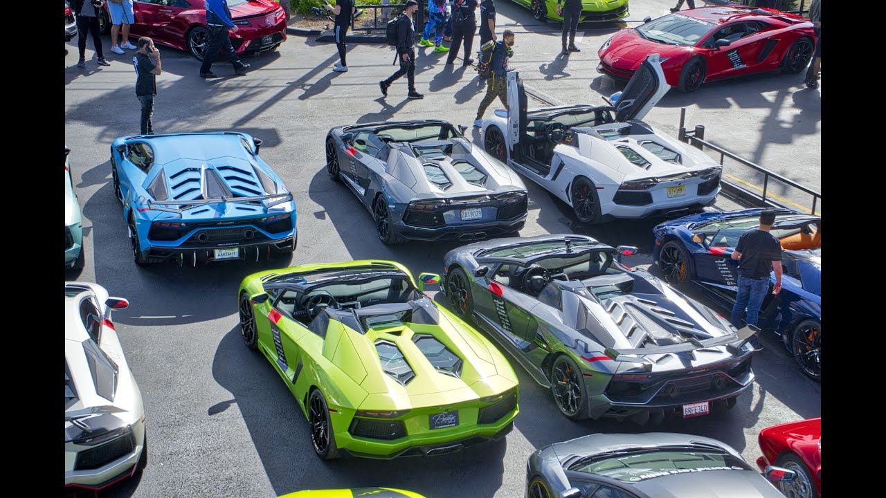 100 Lambos Arriving To Corsa Toro Rally at Lamborghini Miami ...