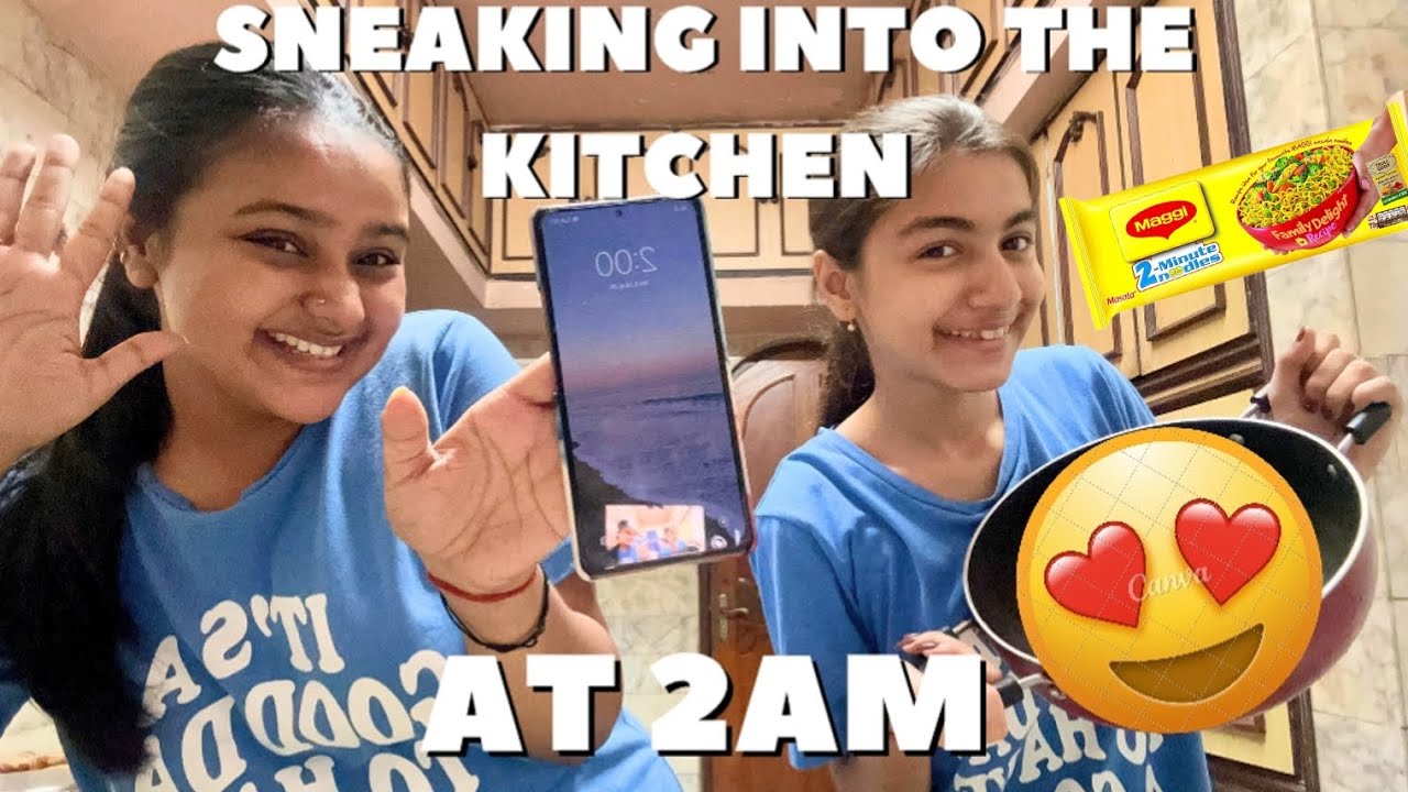 Sneaking Into The Kitchen At 2 AM 😋 | Chilli Garlic Maggie | Viral ...