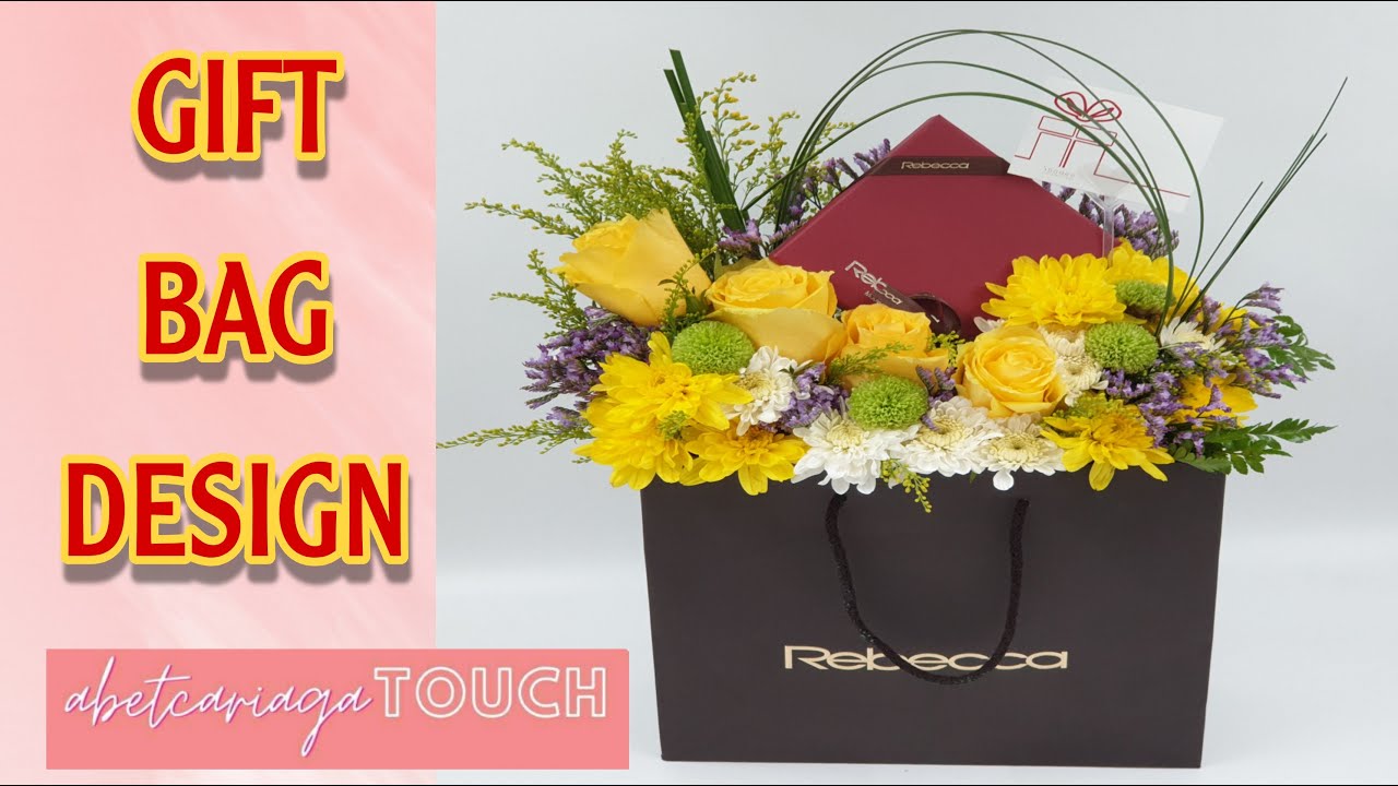 bag flowers arrangement with gift Tutorial - YouTube