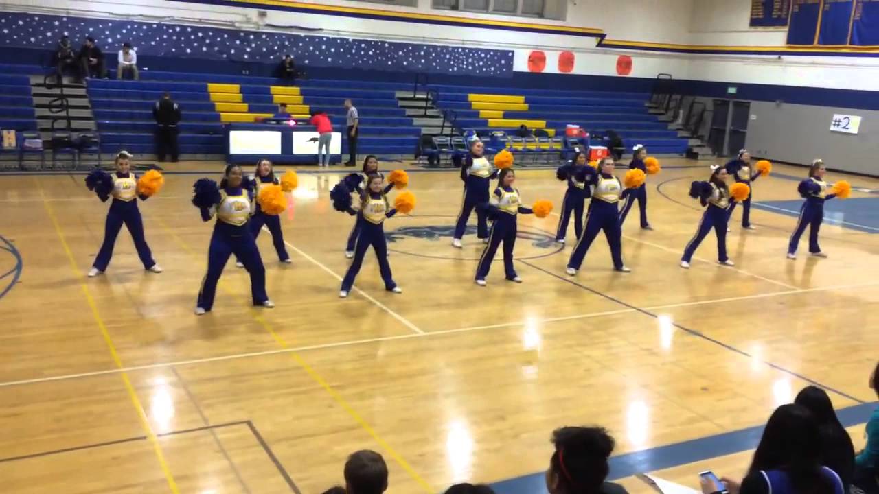 PHS Cheer JV Basketball Pom Routine 2015 - YouTube