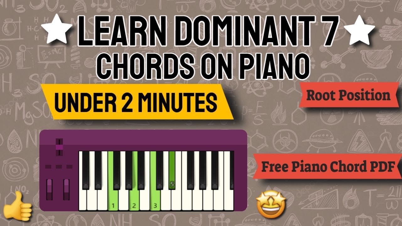Learn Dominant 7 Chords (Root Position) On Piano Under 2 Mins With ...