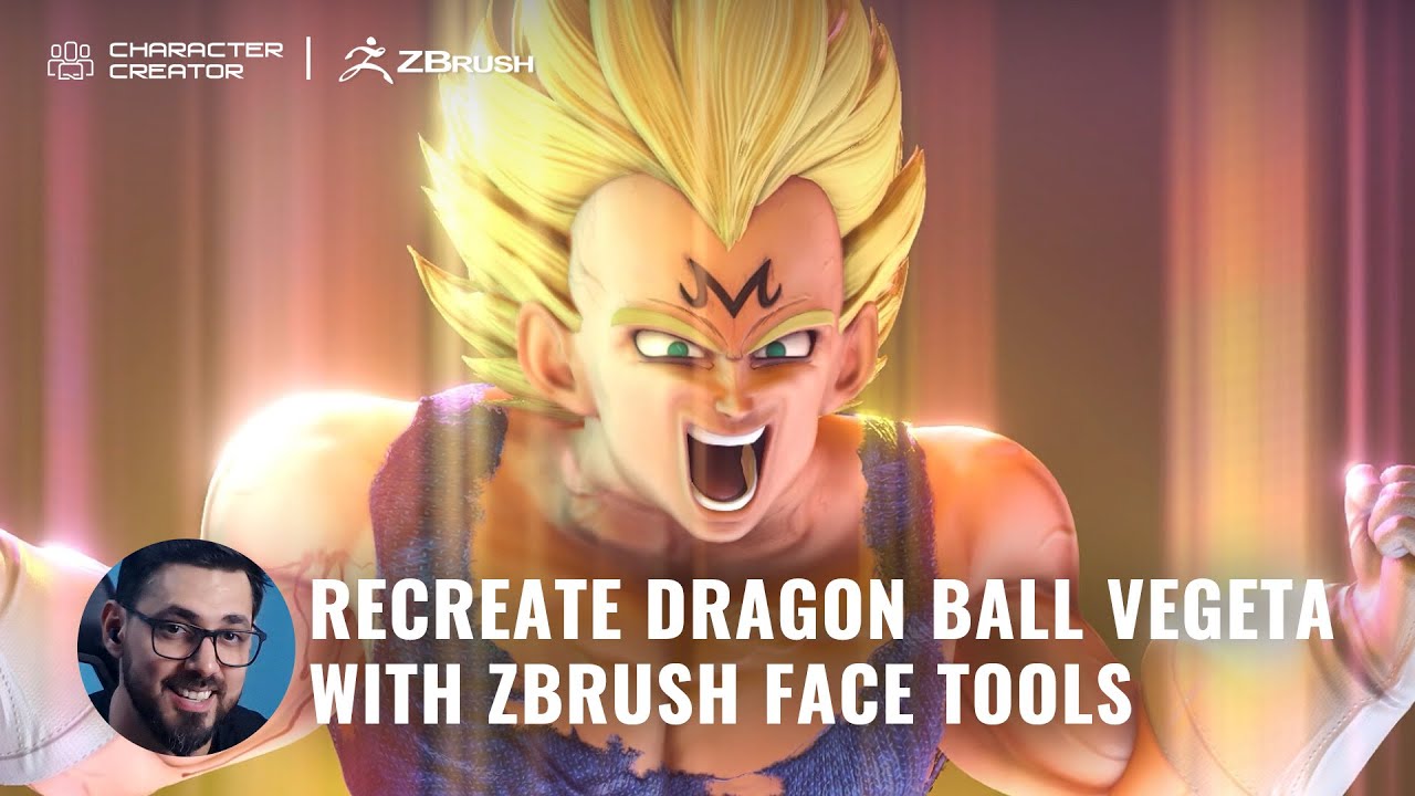 Recreating Dragon Ball Vegeta with ZBrush Face Tools & Character ...