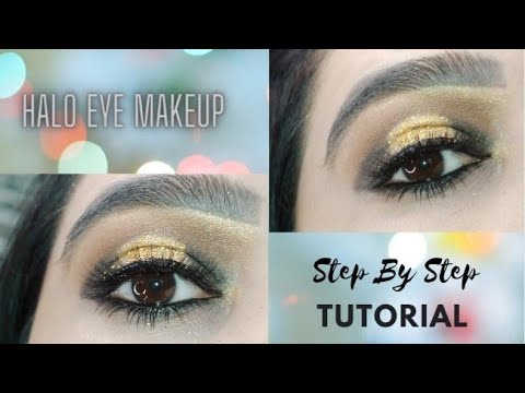 How To Do Halo Eye Makeup || Halo Eye Makeup For Beginners || Black And ...