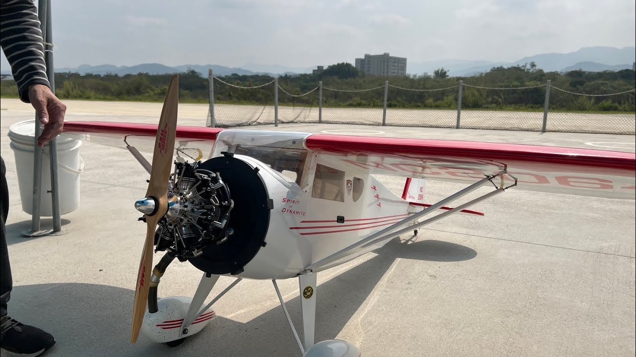 Maiden Flight of RC model Monocoupe UMS Radial Engine - YouTube