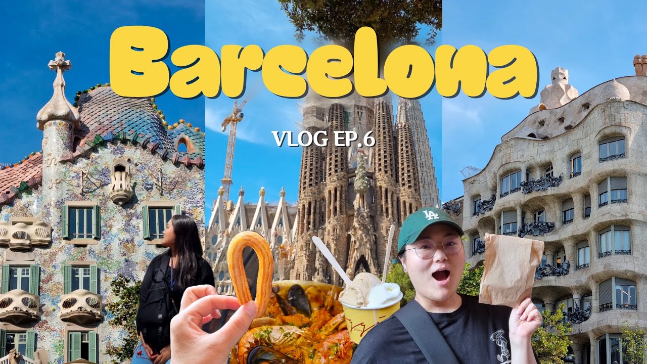 유럽여행 브이로그 Ep6🇪🇸 가우디의 도시 바르셀로나 여행 브이로그 사그라다 파밀리아 성당 가우디 투어 7시간 기차 타고 바르셀로나 가기🚊 바르셀로나