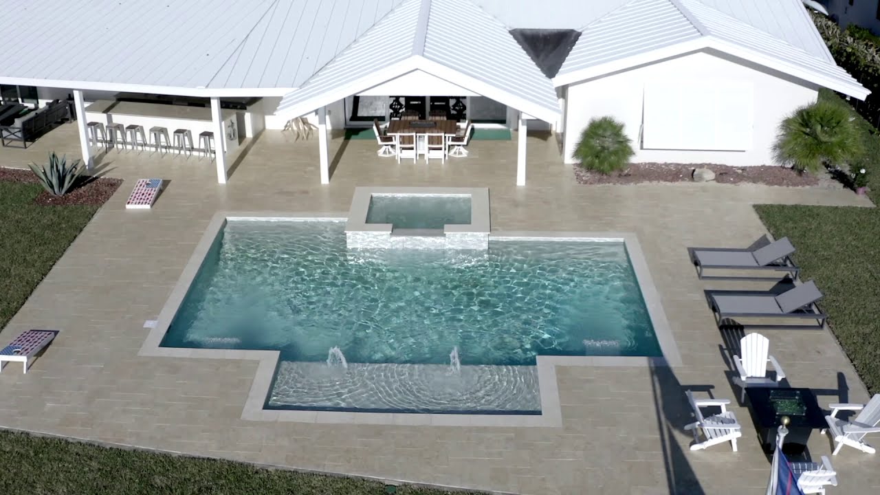 Linear Pool & Spa Design on Florida's Intracoastal Waterway - YouTube