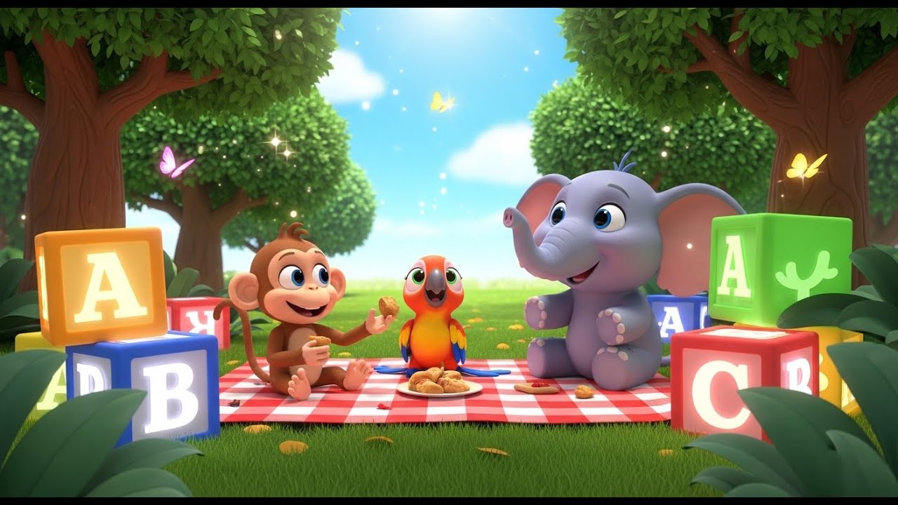 ABC Picnic in the Jungle | Educational Nursery Rhyme Song - YouTube