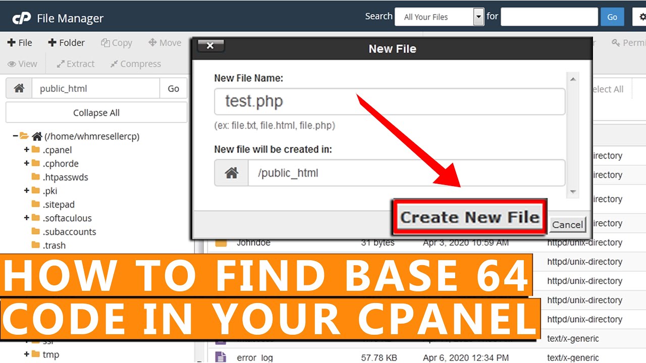 How to find "base 64" code in your whole cPanel? - YouTube