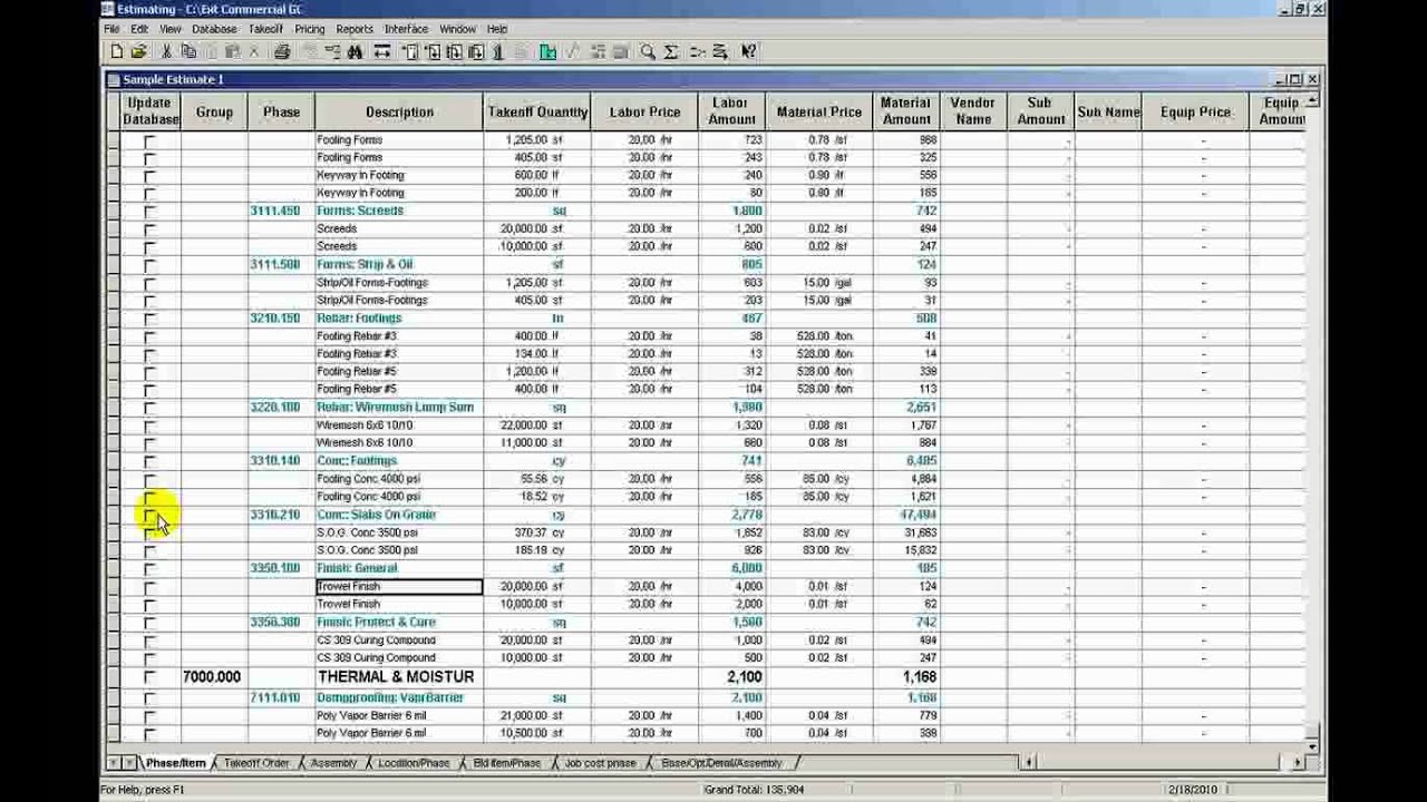 Sage Estimating: Video 7 Updating Items From Estimate, Pervasive ...
