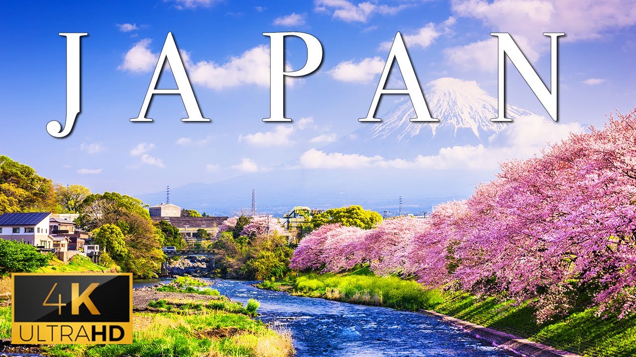 FLYING OVER JAPAN (4K UHD) - Soft Piano Music With Beautiful Natural ...