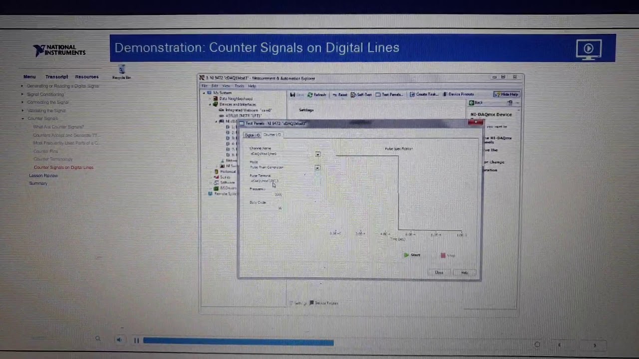 Counter Signal in Daq devices national instruments - YouTube