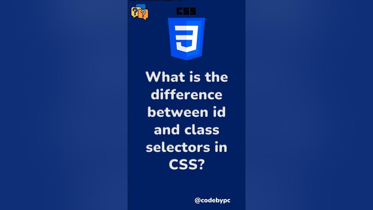 Different between id and class in CSS #learncss #css #coding #cssframework - YouTube