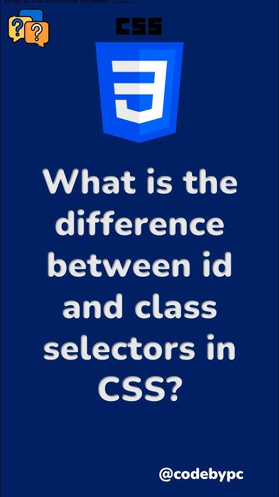 Different between id and class in CSS #learncss #css #coding # ...