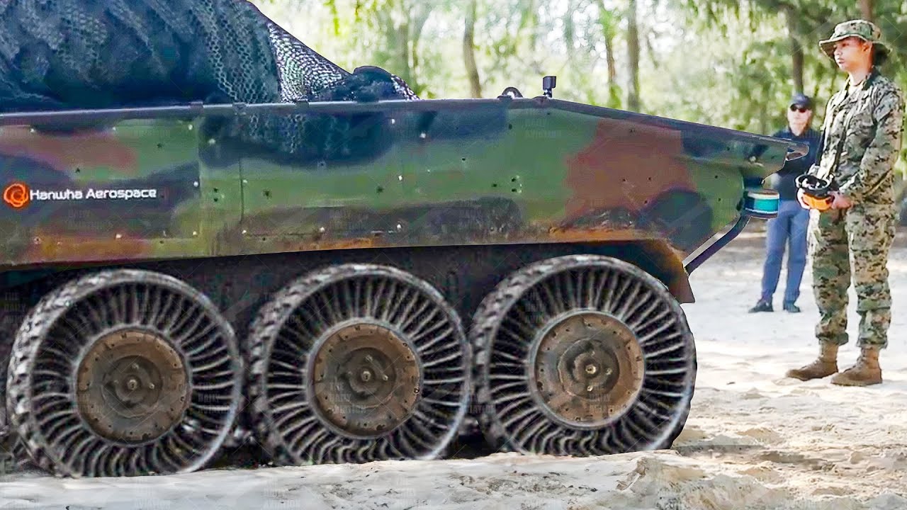 US Testing Genius Airless Tires on its New Scary Drone Vehicle - YouTube