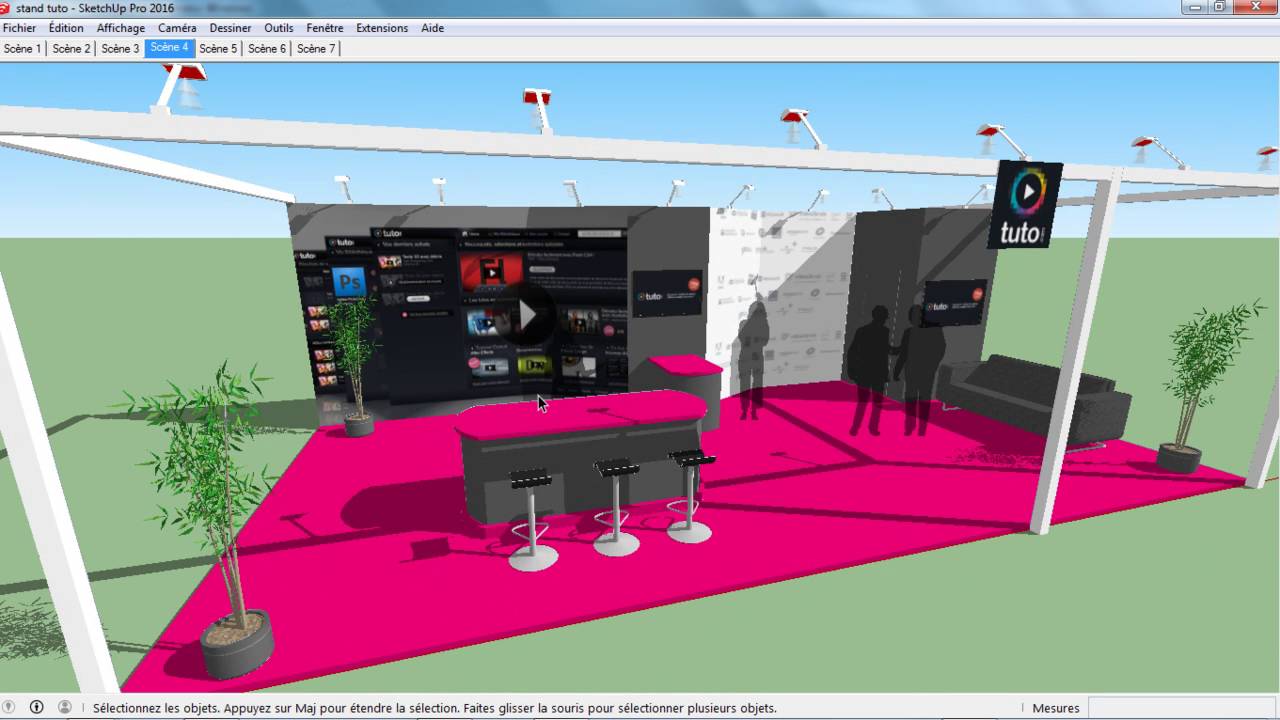 Créer un stand dans Sketchup - YouTube