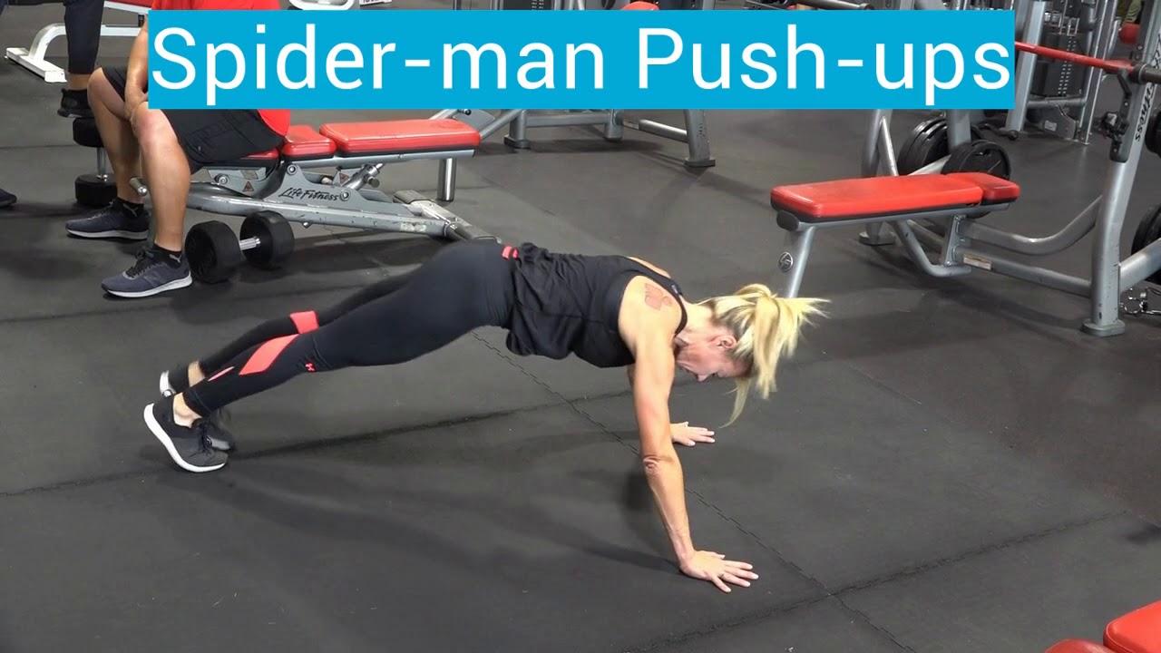 Fit Moms Fitness Spider Man Push Ups At The Gym Youtube