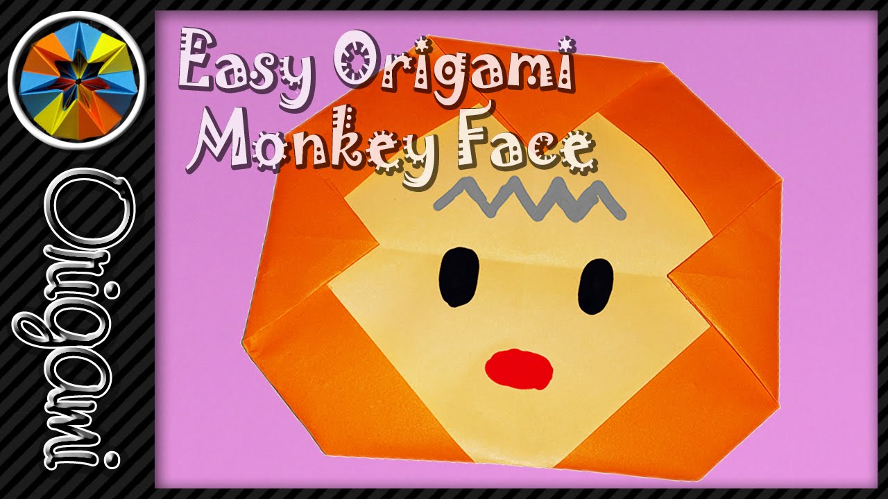 Easy MONKEY FACE origami 원숭이 종이접기 얼굴 접기 - YouTube