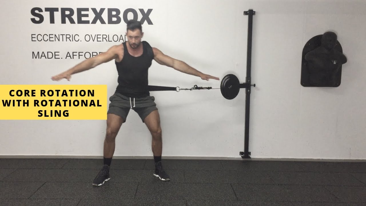 Core Rotation with rotational Sling STREXBOX TOWER | Eccentric training ...