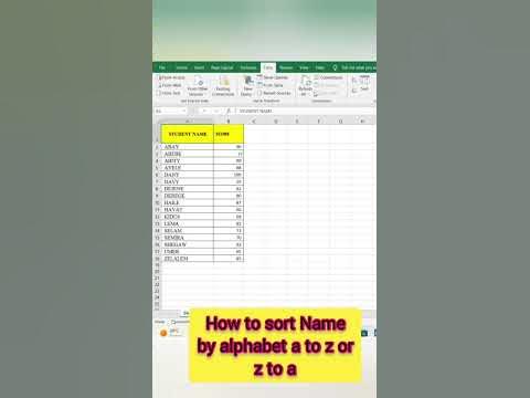 How to sort Alphabetically in excel - YouTube