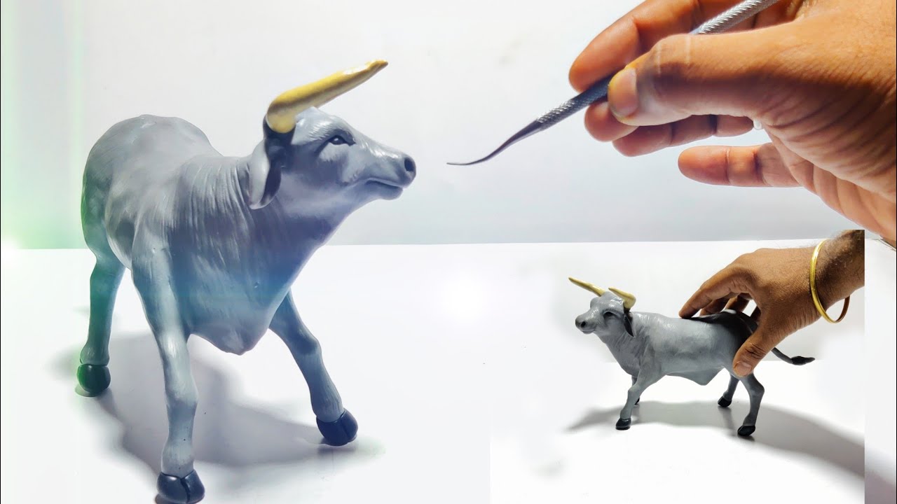 Clay Art : Clay Bull Making From Polymer clay Tutorial | Clay Cow ...