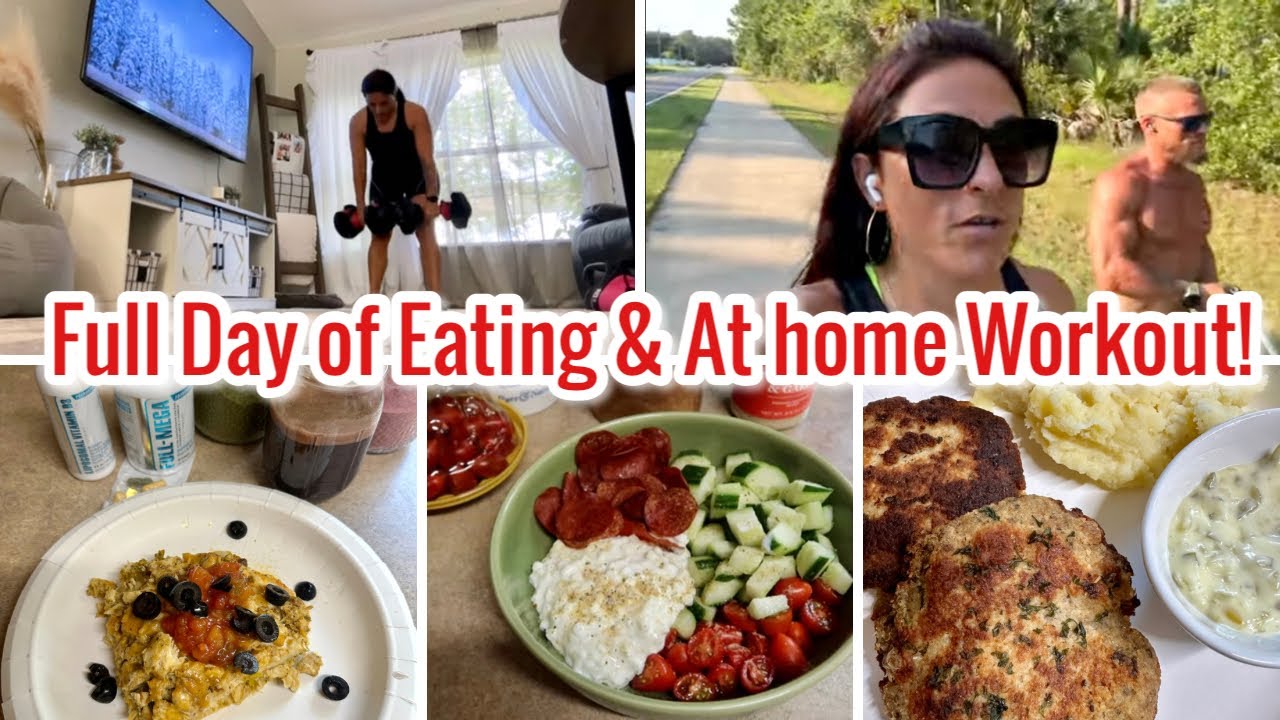 FULL DAY OF EATING | AT HOME WORKOUT | IN WITH JEN - YouTube