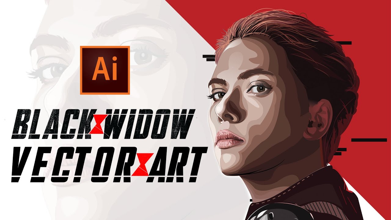 Black Widow Vector | Scarlett Johansson | Vector Art | Adobe ...
