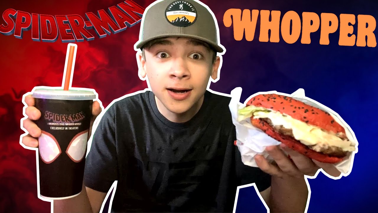 I Tried The New Spider Man Whopper From Burger King! - YouTube