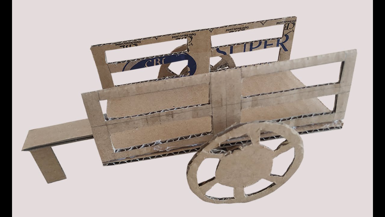 how to make a cardboard cart at home - YouTube