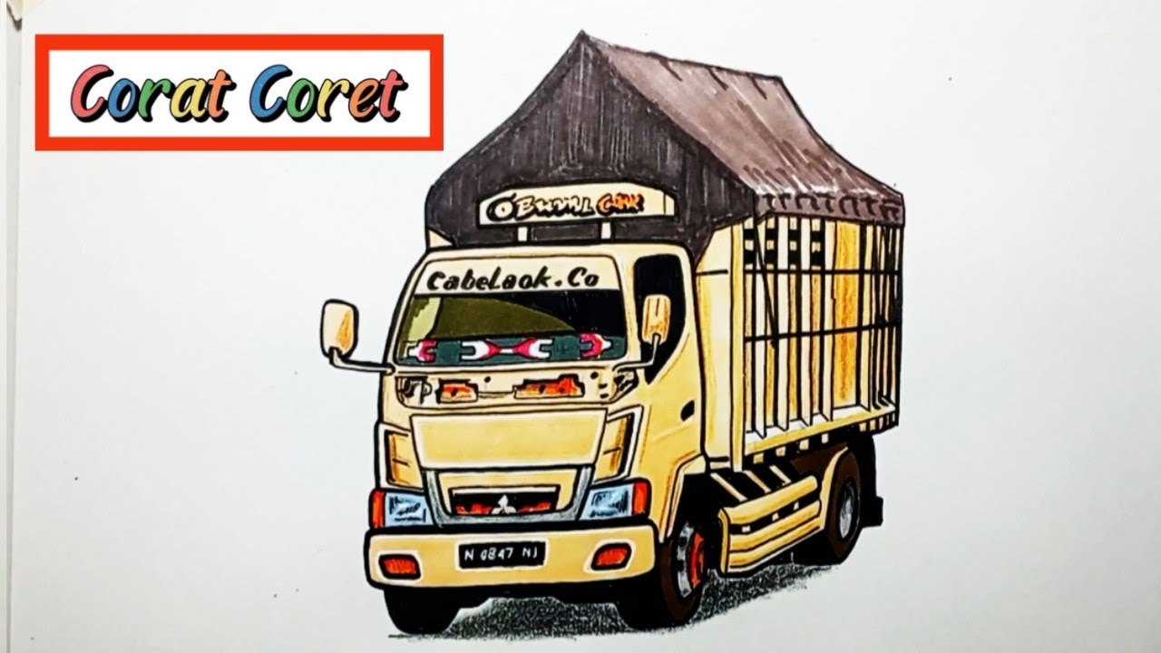 menggambar truk mas izzil #coratcoret - YouTube