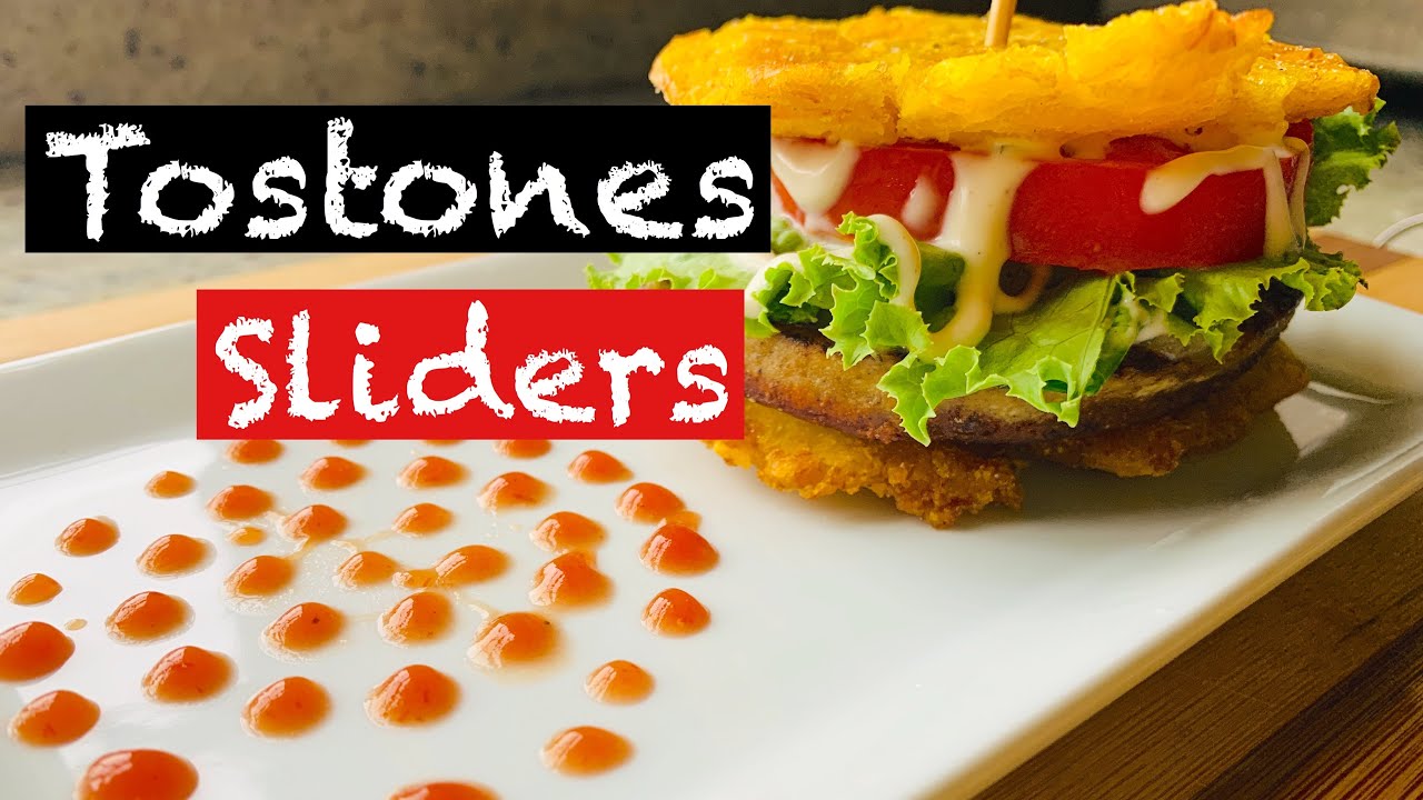 How to make Tostones Burgers| Tostones Sliders| Plantain Burgers ...