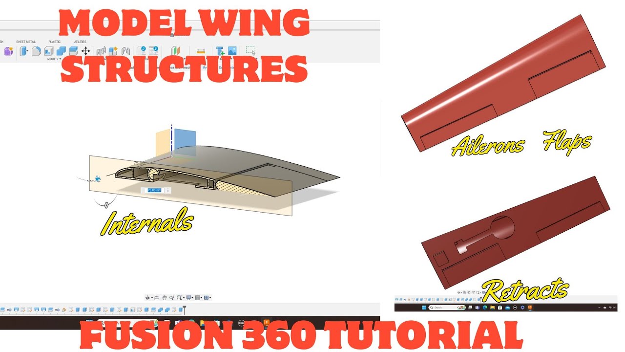 How to make wing internal structures. Ailerons, flaps, Horns, Hinges ...