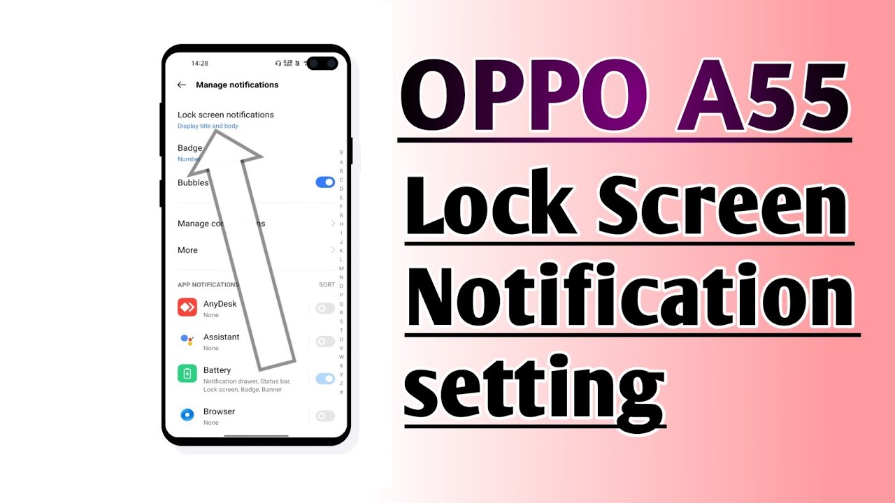 OPPO A55 Lock Screen Notification setting - YouTube
