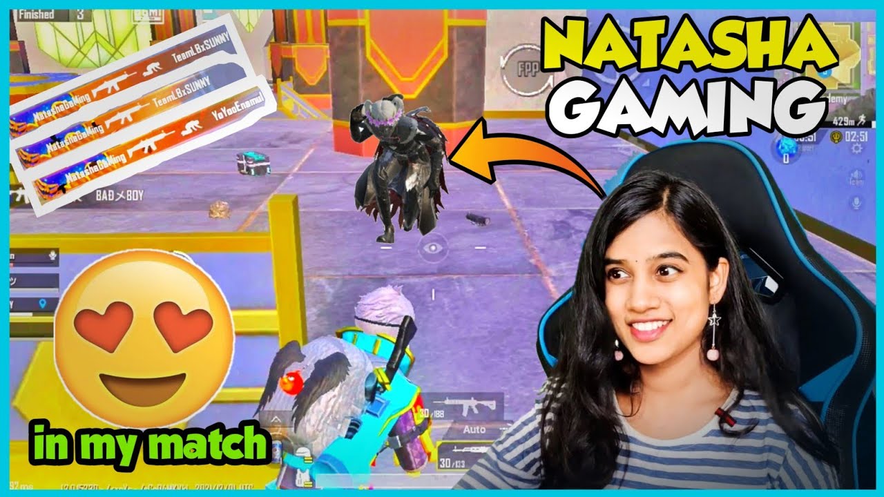 Natasha gaming in my match 😘 | BGMI | Karan Sparky gaming - YouTube