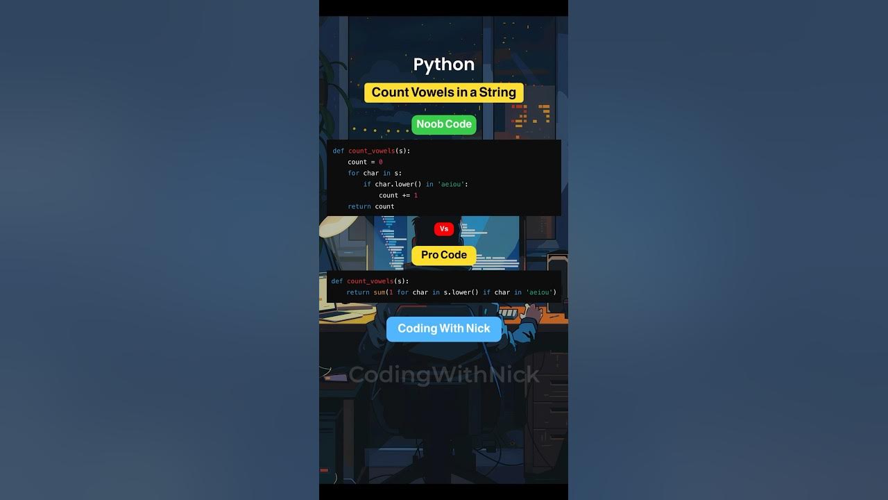 Count Vowels In A String In Python Coding Shorts Htmlcss Python Pythontutorial Programming