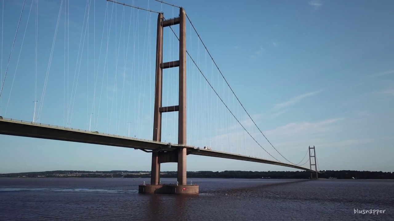 Aerial Views of the Humber Suspension Bridge - YouTube