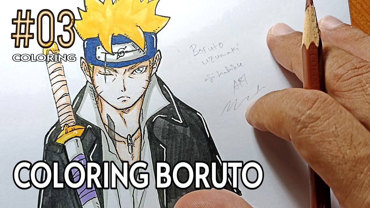 Drawing Boruto (part 3 Coloring) How to draw boruto two blue vortex ...