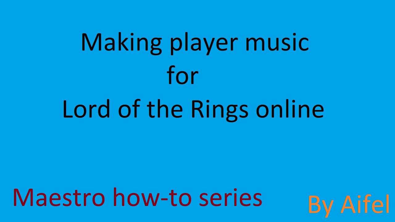 Maestro 1. First how-to video in the Maestro series. - YouTube