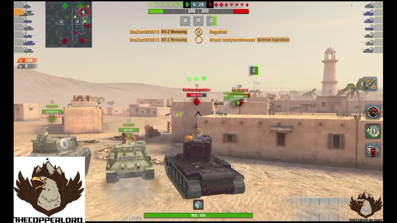 World Of Tanks Blitz ' Russian Kv2 One Shot Kill. #129 - YouTube
