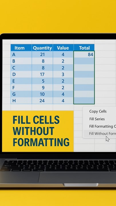 FILL CELLS WITHOUT FORMATTING💯🔥#excel #exceltips #shortsfeed #spreadsheet #exceltricks - YouTube