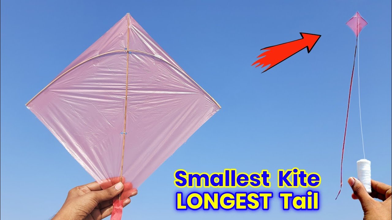 Smallest Kite with Longest Tail , how to make plastic bag kite , New ...