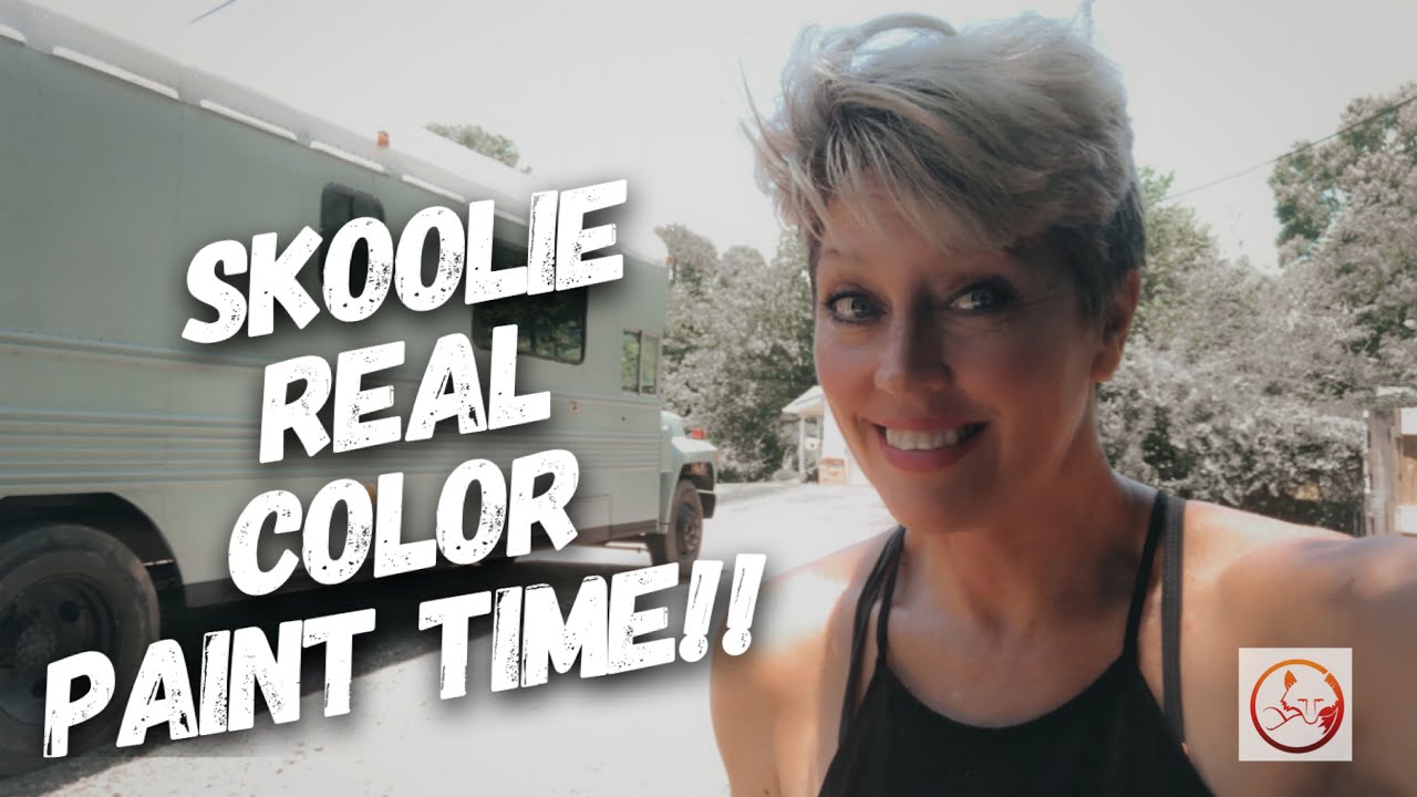 We painted our Skoolie - School Bus! REAL COLOR! - YouTube