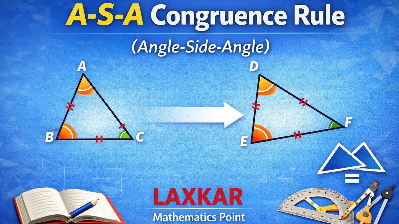 A-S-A Congruence Rule Explained | Angle-Side-Angle | Class 9 ...