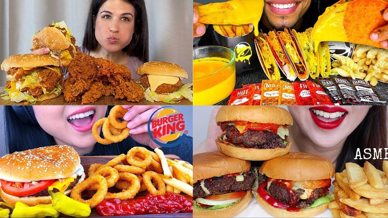 ASMR Fast Food Mukbang Compilation | Fast Food Asmr | Satisfying eating ...
